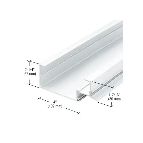 CRL-U.S. Aluminum TW44352 4" Open Back Head Mullion for Shear Block ...