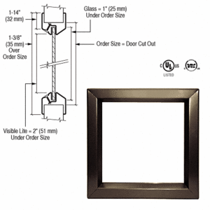 CRL VLFEZ12X12 12" x 12" Door Vision Lite