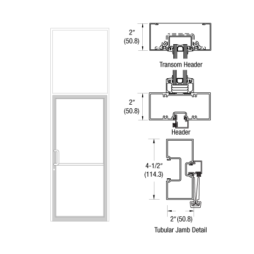 CRL-U.S. Aluminum FR91852 White KYNAR Paint Custom Size Series 451 ...