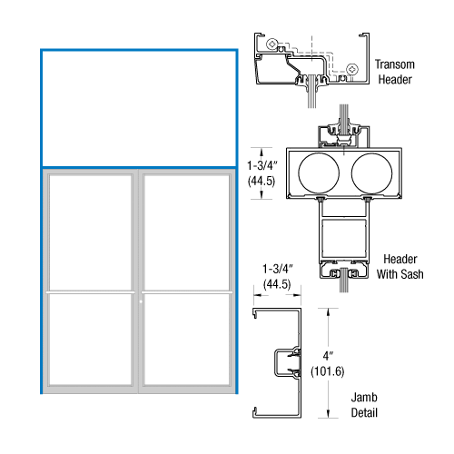 CRL-U.S. Aluminum 0B3271172 Clear Anodized 1-3/4" x 4" Open Back ...
