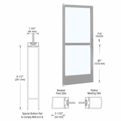 CRL-U.S. Aluminum CZ22211R136 Clear Anodized 250 Series Narrow Stile ...