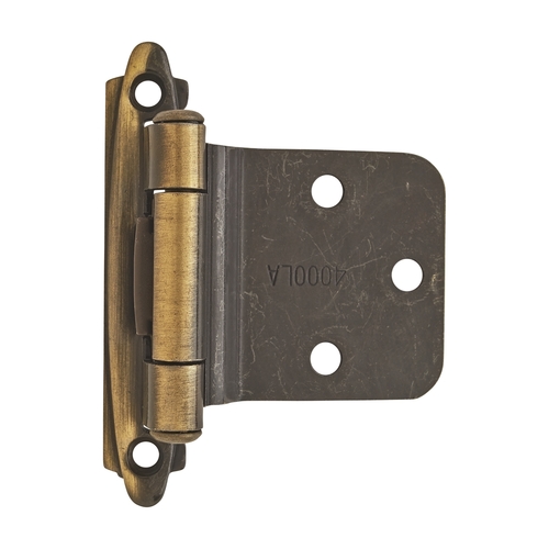 Amerock BPR7630AE Variable Overlay Self Closing Face Mount Cabinet Hinge Antique Brass Finish ...