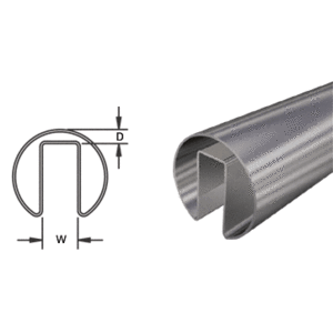 CRL GRRF20BS Brushed Stainless Steel 1-7/8" Roll Form Cap Rail - 19'-8"
