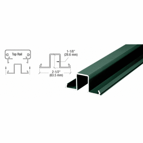 CRL 1FGLSGRN Forest Green 200, 300, 350, and 400 Series 241" Glass Rail ...