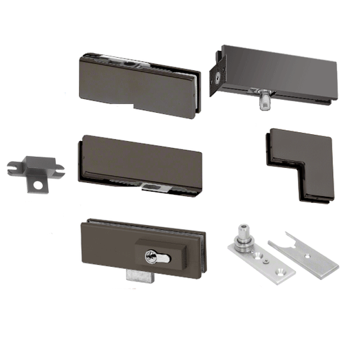 CRL PHE4LDU Black Bronze Anodized European Patch Door Kit for Use with Fixed Transom and One ...