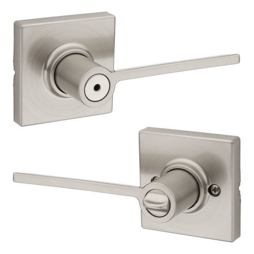 Kwikset 300LRLSQT-15 Ladera Lever with Square Rose Privacy Door Lock ...