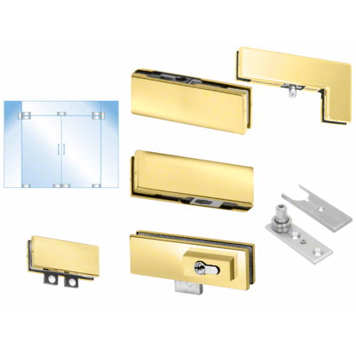CRL PHE8LSB Satin Brass European Patch Door Kit for Double Doors for ...