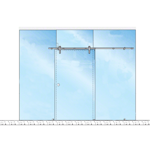CRL LSGM6BS Brushed Stainless Laguna Series Single Sliding Door Glass ...