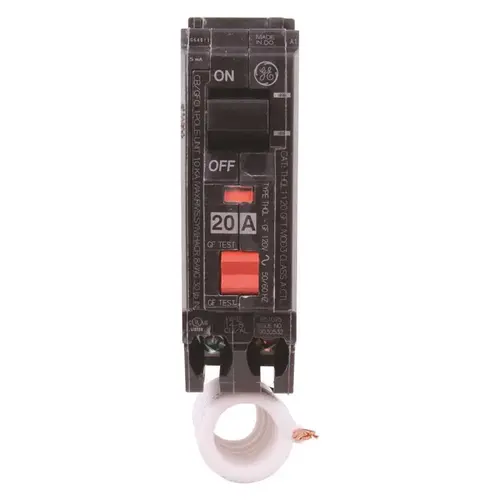 GE THQL1120GF 20 Amp Single Pole Ground Fault Breaker Black Buy Now
