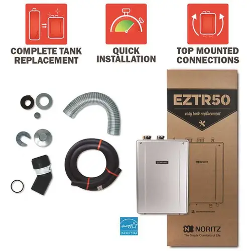Noritz EZ98DV-KIT-NG 50 Gal. Tank Replacement - Natural Gas Hi ...
