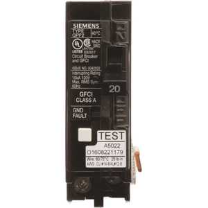 Siemens QF120A 20 Amp Single-Pole Type QPF GFCI Circuit Breaker
