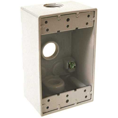 BELL 5320-1B 1-Gang Weatherproof White Box with Three 1/2 in. Threaded ... BELL 5320-1B 1-Gang Weatherproof White Box with Three 1/2 in. Threaded ...