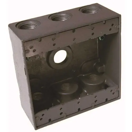 BELL 5348-0B 2-Gang Weatherproof Gray Box with Seven 3/4 in. Threaded ...