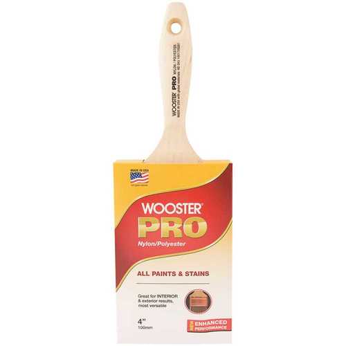 Wooster 0H21450040 4 in. Pro Nylon/Polyester Flat Brush