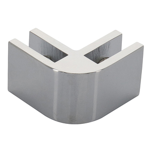 CRL E214A Chrome Two-Way Aluminum 90 Degree Glass Connector