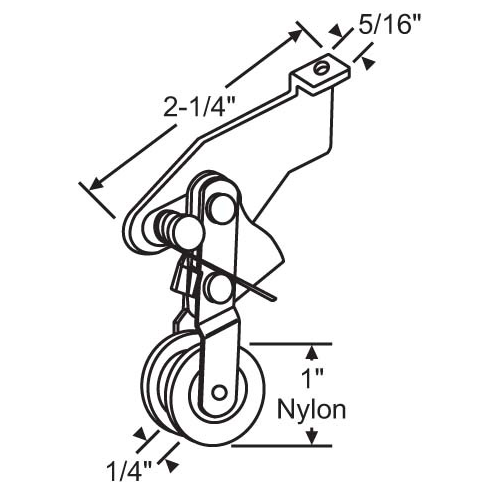 Brixwell 10-395 Patio Screen Door Roller Assy. 1in Nylon Wheel psr 87 ...