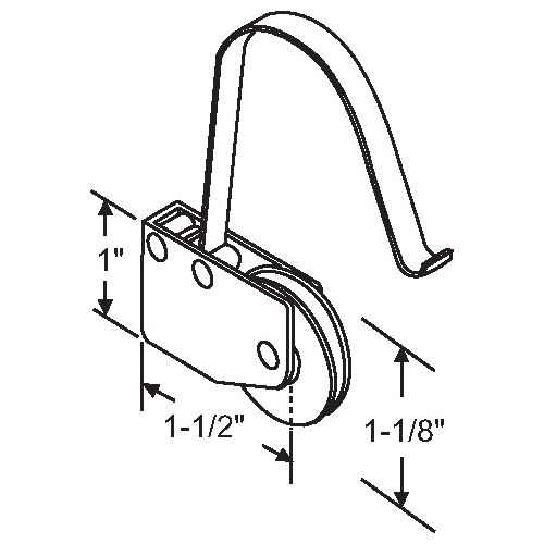 Brixwell 10-414 Patio Screen Door Roller Assy. 1-1/8in Steel Wheel
