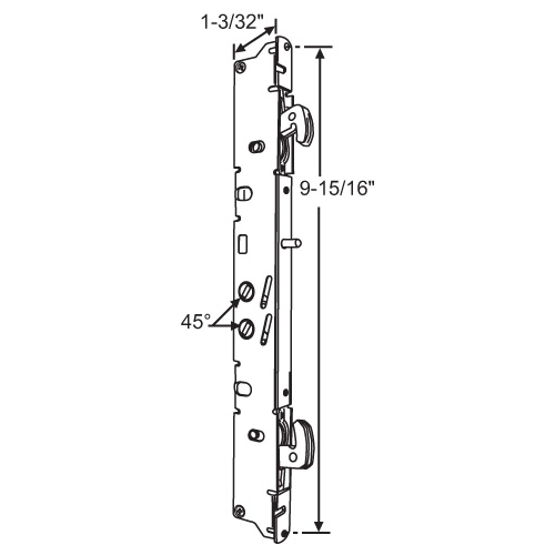 Brixwell 16-680 TwO-Point Mortise Lock no Trimplate