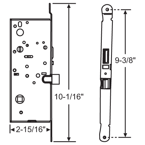 Brixwell 56-109 Single Point Mortise Lock 2-3/8in Backset use With 56 ...