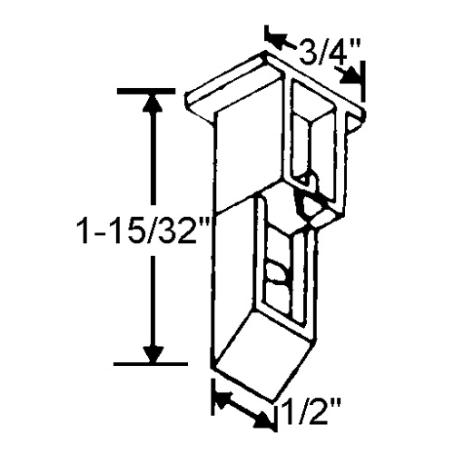 Brixwell 64-600 Sash Guide White hwp733