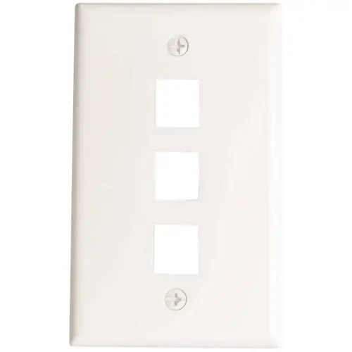 Westek TWBLNK3W-10 White 1-Gang 3-Port Data Jack Wall Plate - pack of ...