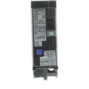 Siemens QA120AFCN 20 Amp 1-Pole QAF2N AFCI 10kA Breaker