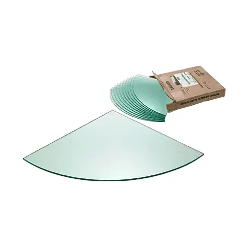 CRL TGQ12 12" Radius Quarter Round Clear Tempered Glass for Displays ...