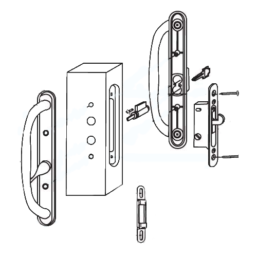 Brixwell 13-341wka Patio Door Handle White offset Latch stainless Steel ...