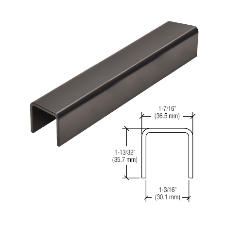 CRL L10MBL Matte Black U-Channel Cap for 21.52 mm Glass- 3 m Long