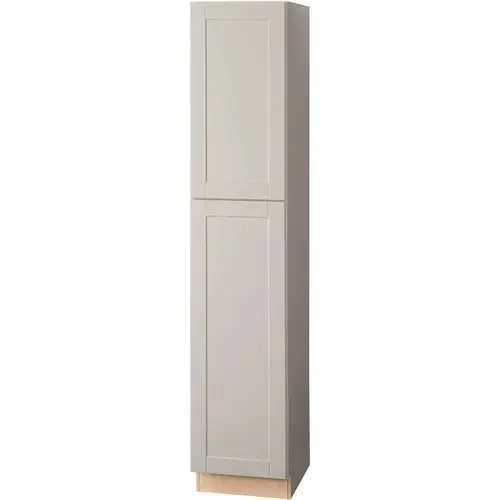Hampton Bay KP1890-SDV Shaker Dove Gray Stock Assembled Pantry Kitchen Cabinet (18 in. x 90 in ...