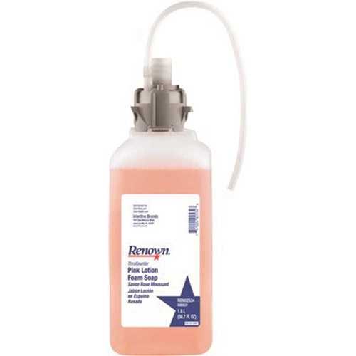 Renown 8561-02-B4W00LG 1,500 ml Pink Counter-Mounted Foam Hand Soap Refill Renown 8561-02-B4W00LG 1,500 ml Pink Counter-Mounted Foam Hand Soap Refill