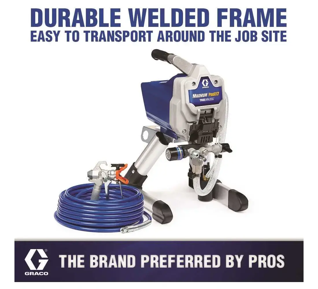 Graco 17G177 Magnum ProX17 Series Electric TrueAirless Sprayer with Stand 0.75 hp 150 ft L Hose 0.017 in Tip Buy Now