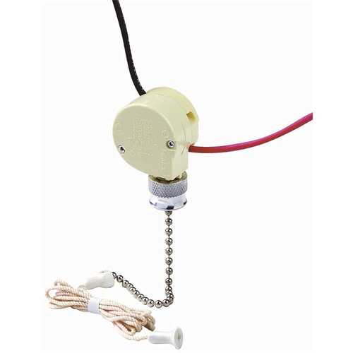 Leviton 1689-75 3-Amp Single-Pole Single Circuit (On-Off) Pull Chain Switch