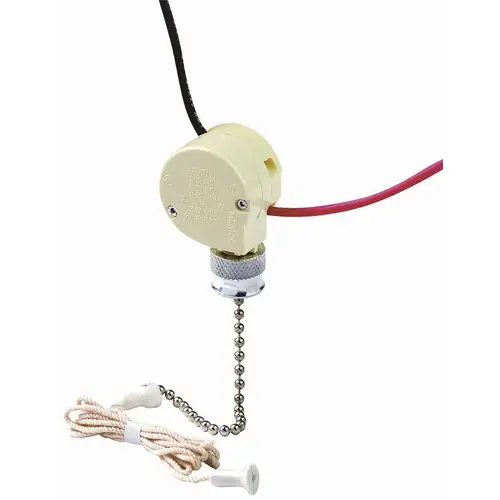 Leviton 1689-75 3-Amp Single-Pole Single Circuit (On-Off) Pull Chain ...