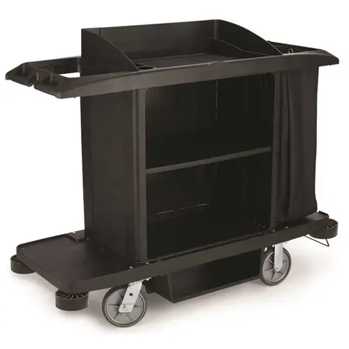 Rubbermaid FG618900BLA Full Size Housekeeping Cleaning Cart Black Buy Now