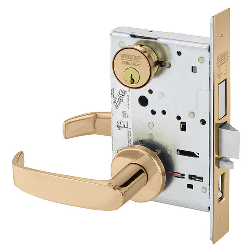 Sargent 8243 LNL 9 Mortise Lock Bright Bronze Clear Coated