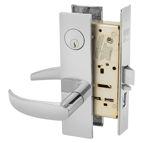 Sargent 8255 LE1P 26 Mortise Lock Bright Chrome