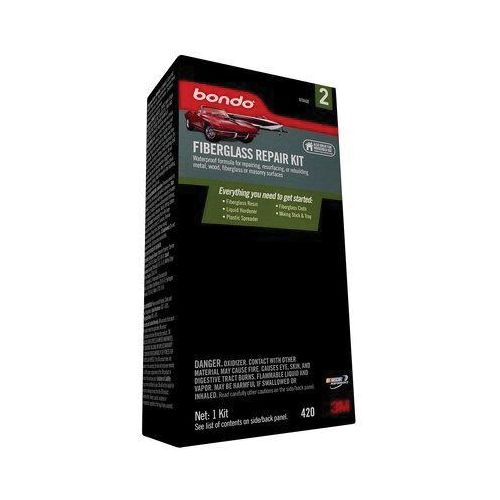 Bondo 420 420 Fiberglass Resin Repair Kit, 0.5 pt Can, Clear, Liquid