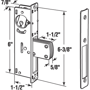 CRL J4526 1-1/8" Backset Narrow Stile Long-Throw MS Type Deadlock with ...