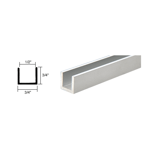 CRL DV1634A Satin Anodized 1/2" Aluminum "U" Channel With 3/4" Wall Height
