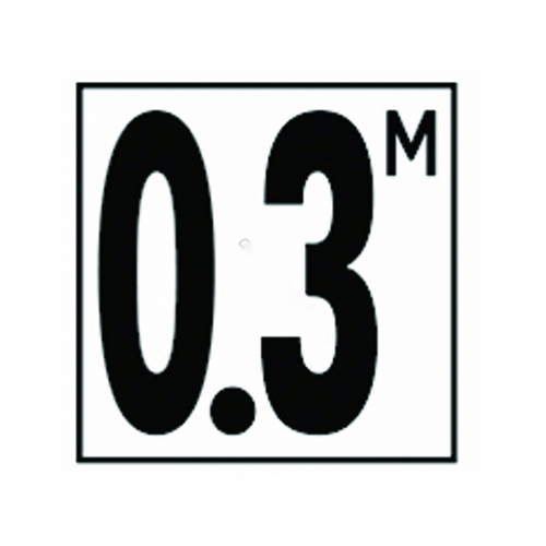 Custom Mosaics DM42-508 4in Non-skid Metric 0.3 M Depth Marker