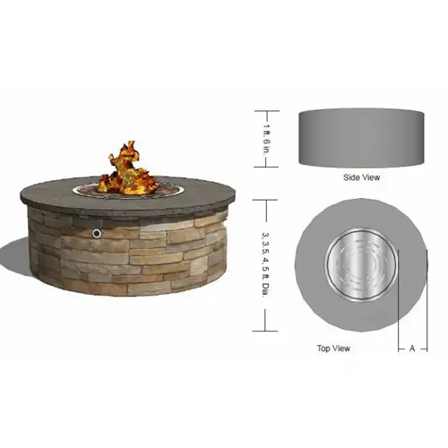 Tejas Originals RTF-FPKIT-RND60 60" Round X18" Ready-to-finish Fire Pit ...