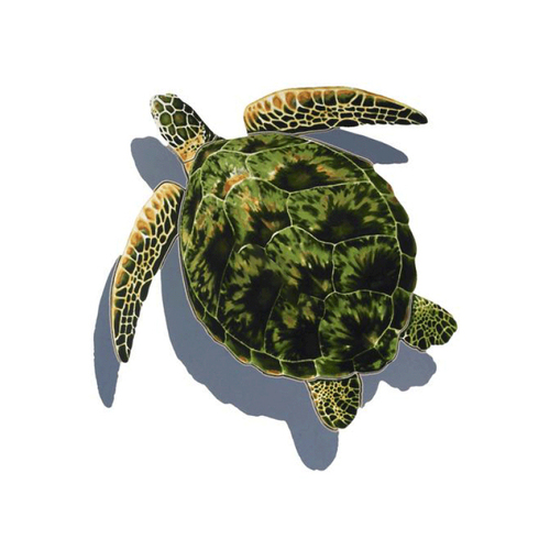 Custom Mosaics PORC-GT3-18/SH Shadow Green Sea Turtle 18"x21" Buy Now