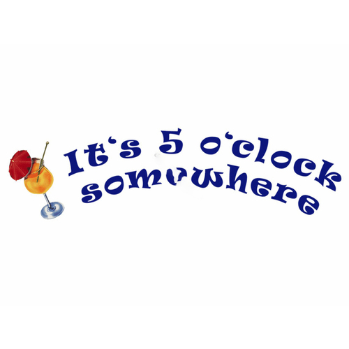 Custom Mosaics PORC-FO38 50"x17" It's 5 O'clock Somewhere