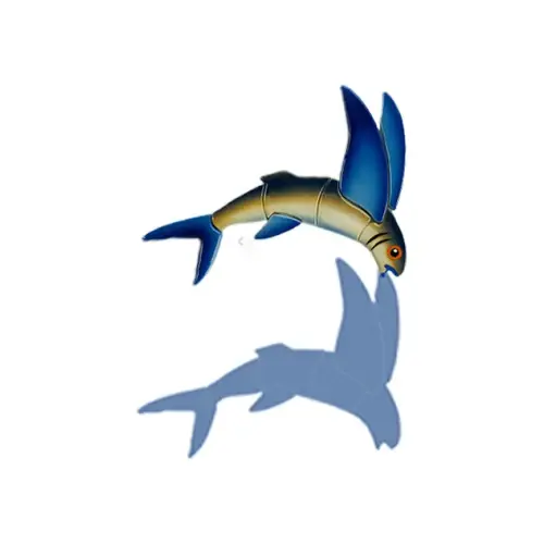 Custom Mosaics FF45/SH Shadow Flying Fish-a 12"x14" Buy Now