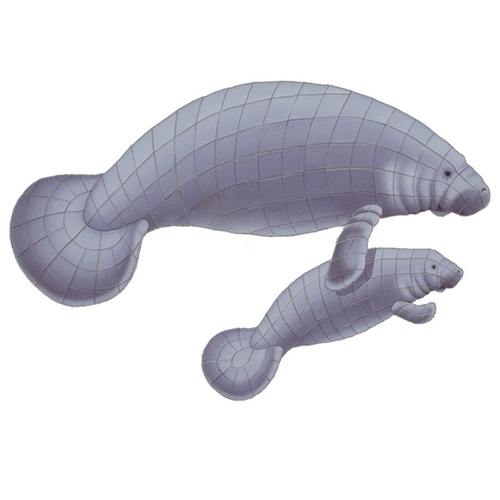 Custom Mosaics DM5-48 Manatee W/baby 48" X29" Buy Now