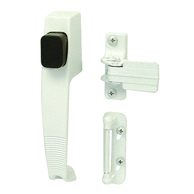 CRL ALUM-K5116-VCP-1 White Screen and Storm Door Push Button Latch with ...
