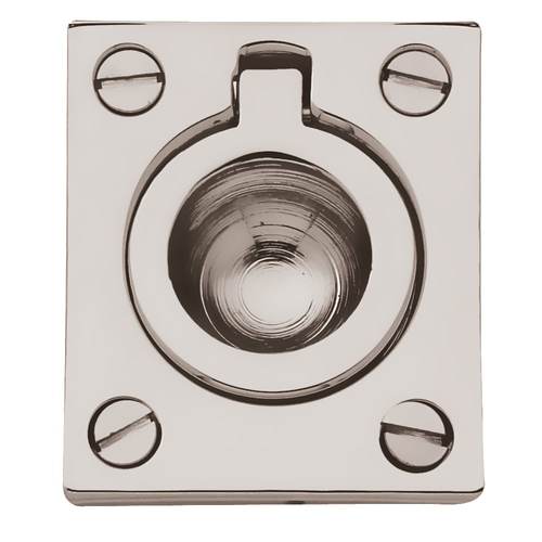 Baldwin 0392140 Flush Ring Pull Bright Nickel Finish
