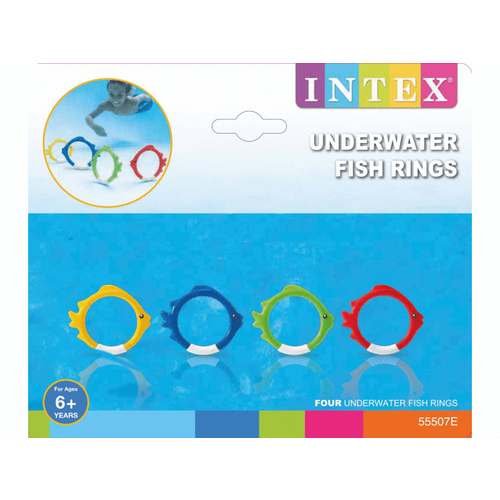 INTEX RECREATION CORPORATION 55507E Age 6-up 4 Color Underwater Fish Rings