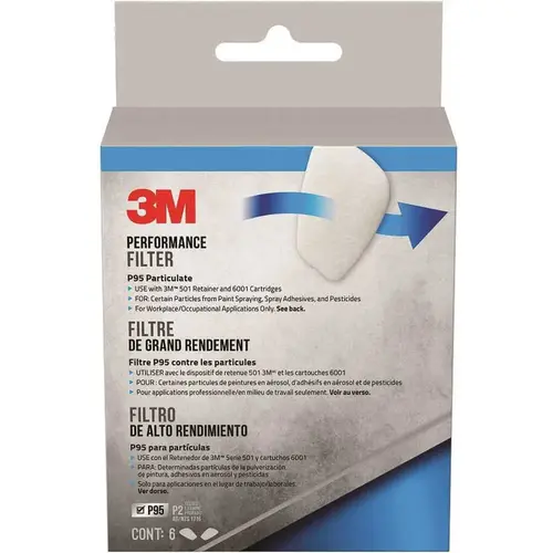 3M 5P71P6-DC P95 Particulate Replacement Respirator Filter - pack of 6 ...